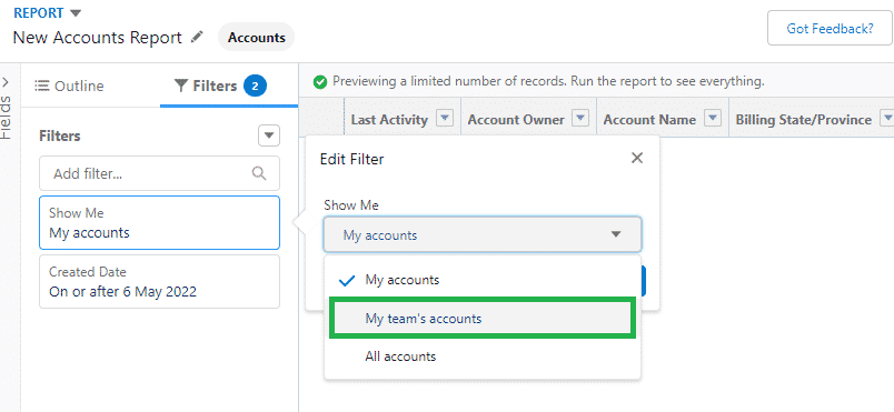 How to report on My Team’s data using Role Hierarchy